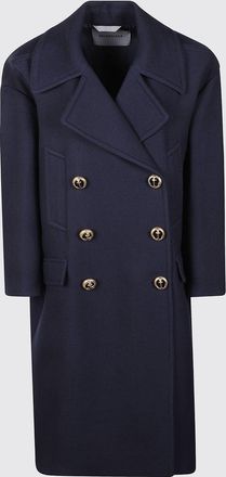Balenciaga Manteau crois&eacute; longueur genou en pure laine avec revers classiques