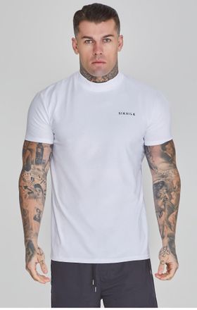 Siksilk Herren Wei&szlig;es Muscle Fit T-Shirt S