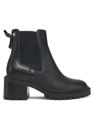 Tommy Hilfiger Stiefeletten Th Leather Chelsea Cleated Heel FW0FW08774 Schwarz
