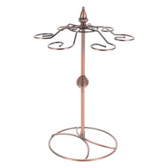 BESPORTBLE Weinglashalter aus Eisen Rostfrei H&auml;ngendes Kelchregal f&uuml;r 6 Gl&auml;ser Aufrechtes Weinglasregal f&uuml;r Tisch und K&uuml;chenschrank