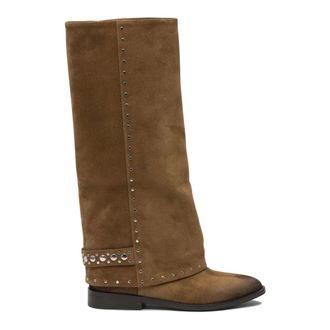 Strategia Femme, Chaussures, Brun, Taille: 36 EU Bottines en Cuir Marron Design Élégant