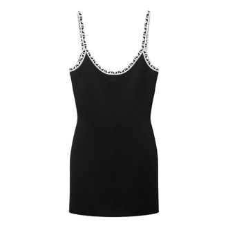 Versace Mini-robe &agrave; logo brod&eacute; - Femme - Robes - Noir - Taille: 40 FR