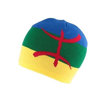 Nyls Cr&eacute;ation Bonnet Berb&egrave;re Bleu Vert et Jaune - Homme