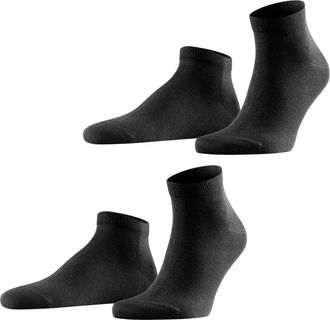 Falke 2er-Pack Sneakersocken HAPPY aus Feinripp-Baumwolle in