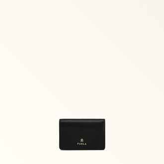 Furla Camelia Kartenetui Nero Schwarz Strukturiertes Leder Damen