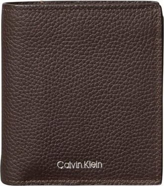Calvin Klein Foil Emboss Slim Trifold W/Card Lv04D1063G, Portefeuilles Homme, Brown (CK Dark Brown), Taille Unique