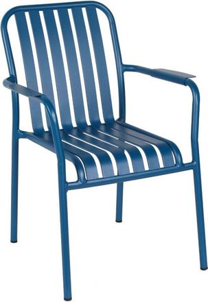 Oviala Oviala - Terrassenstuhl mit dunkelblauen Aluminiumarmlehnen