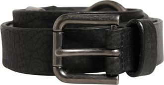 Dolce & Gabbana Homme, Accessoires, Noir, Taille: ONE Size Ceinture &agrave; boucle en m&eacute;tal en cuir de veau