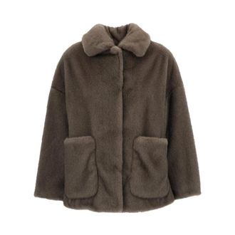 Herno Jacke aus Kunstpelz & Lammfellimitat - - Jackets - Damen - Braun - XS