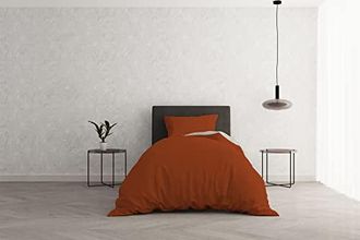 Italian Bed Linen Beauty Plus Fine 50 den Matte Solid Color 1 Paar Bettbezug-Set, natürliche Farbe, Baumwolle, ERD/Creme, Einzelbett