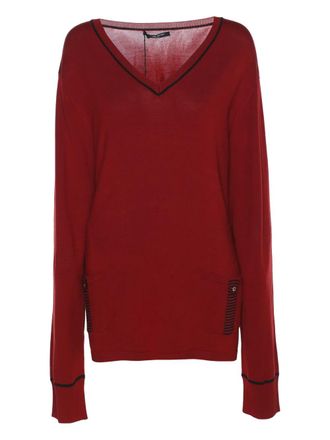 Marina Rinaldi V-neck knit top - Rot