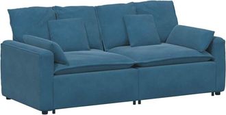vidaXL Modulares Sofa mit Kissen Blau - Vidaxl