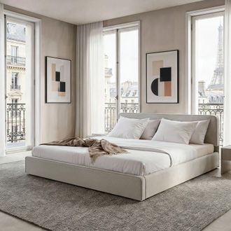 IDIMEX LATINI Polsterbett mit h&ouml;henverstellbarem Kopfteil, 180x200 cm, Hellgrau - Doppelbett inklusive Lattenrost, ideal f&uuml;r zwei Personen, Bettgestell stabi