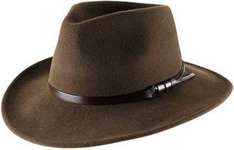 Classic Italy Chapeau Fedora Pliable, imperméable, Large Bord, Homme ou Femme Classique Large - Taille 56 cm - Marron