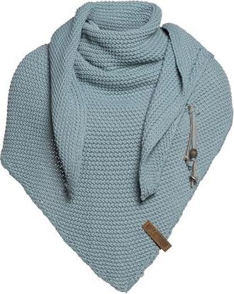 Knit Factory Coco Châle Tricoté - Foulard Triangle - Foulard femme pour lautomne et lhiver - Écharpe Femme - Châle Femme - 100% Fabriqué en Europe - Stone Green - 