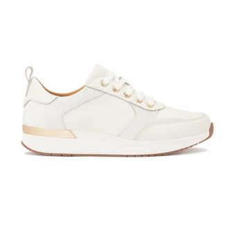 Kazar Femme, Chaussures, Blanc, Taille: 37 EU Baskets blanches d&eacute;cor&eacute;es de monogrammes