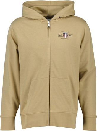 GANT Herren Graphic Fullzip Hoodie Strickjacke, Oak BEIGE, X-Large