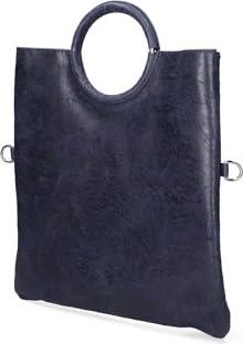 Gave Lux Sac &agrave; main pour femme en cuir v&eacute;ritable Made in Italy 29x30x1 cm GLX228105223FBG, bleu marine, Taille unique