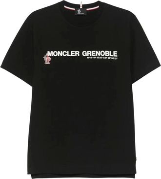 Moncler Homme, Tops, Noir, Taille: 2XL SS T-Shirt