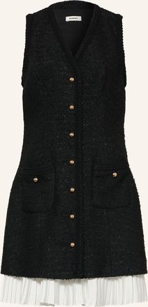 Sandro Sandro Boucl&eacute;-Kleid Im Materialmix schwarz