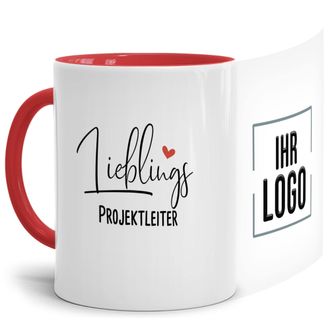 Tassendruck Personalisierte Tasse mit Logo bedrucken - Lieblings-Projektleiter - Geschenke zum Firmenjubil&auml;um, Projektleiter, Kaffee-Becher mit Logo | 300 ml, Inn
