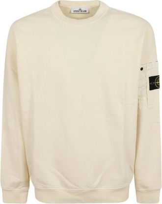 Stone Island Homme, Sweatshirts et sweats &agrave; capuche, Beige, Taille: XL SweaT-shirt Ras du Cou avec Poche Saisonni&egrave;re