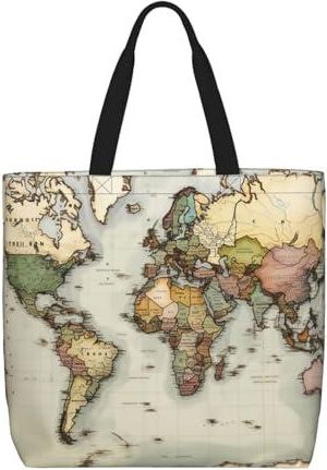 Generic Carte Du Monde 2 Sac &Agrave; Bandouli&egrave;re Grand Sacs Imperm&eacute;able Sac A Main Femme Pour Plage Shopping Travail
