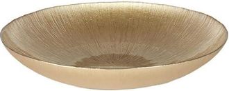 The Home Deco Factory KA6138 Saladier Verre Dor&eacute; &Eacute;l&eacute;gant - Design Raffin&eacute; pour Salades, Fruits, Soupes - Facile &agrave; Nettoyer - Diam&egrave;tre 40 cm - Couleur Or