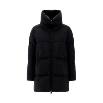 Herno Schwarze Daunenjacke aus Nylon mit Rei&szlig;verschluss - - Jackets - Damen - Schwarzk - XL