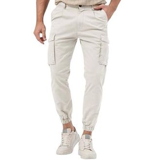 Generic Pantalon chino pour homme - Couleur unie - Pantalon de jogging baggy - Taille &eacute;lastique - Pantalon chino respirant - Pantalon de travail stretch avec 