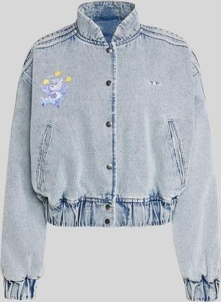 adidas Originals Relaxed Fit Jeansjacke aus reiner Baumwolle mit Stickereien