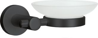 Kleine Wolke Wand-Seifenschale Apollo Nero, Wandaccessoire, Farbe Milky, Material: Aluminium, Glas