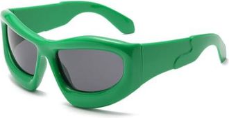 Generic Lunettes de soleil drôles pour homme mode extérieur cyclisme personnalité texture punk style féminin, vert/noir, Taille unique
