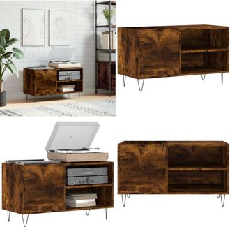 vidaXL Armoire à disques chêne fumé 85x38x48 cm bois dingénierie - Meuble à Disques - Armoire à Vinyle - Rangement Musique - Étagère Disque - Support