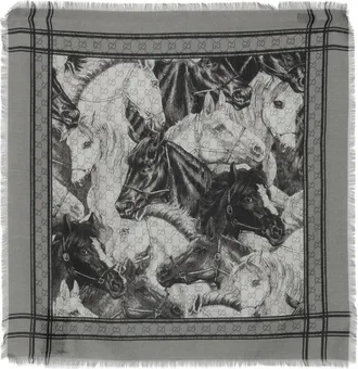 Gucci GG Supreme Horse-print Scarf