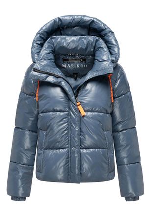 Marikoo Damen Winter Steppjacke Skyraa mit Kapuze & gl&auml;nzendem Design