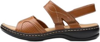 Clarks Sandales Leisa Meadow pour femme, Marron clair/cuir, 10 UK Narrow