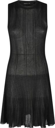Federica Tosi Femme, Robes, Noir, Taille: 36 FR Abito corto scollo tondo spalla larga
