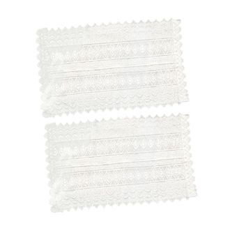 Hemobllo 2 St&uuml;ck Franz&ouml;sisches Spitzen Tischset 25x40cm Tischdekoration im Landhausstil Festliches Platzset f&uuml;r Hochzeiten und Urlaub