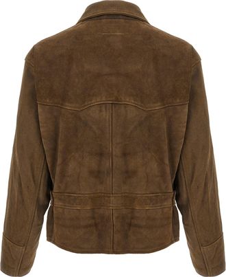 Maison Margiela Suede Biker Biker Jacket - Brown