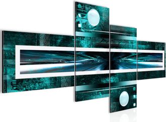 Runa Art Bild XXL 4 Teilig Abstrakt 200 x 100 cm Kunstdruck auf Vlies Leinwand Wanddeko Wohnzimmer Schlafzimmer 102141b