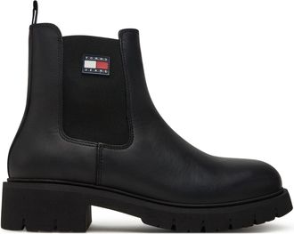 Tommy Jeans Klassische Stiefeletten Tommy Jeans Tjw Chelsea Leather Boot EN0EN02825 Schwarz