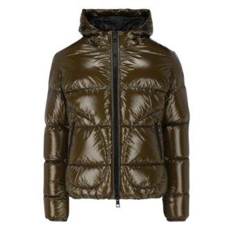 Herno Homme, Vestes, Vert, Taille: XL Blouson Bomber en Finition Brillante