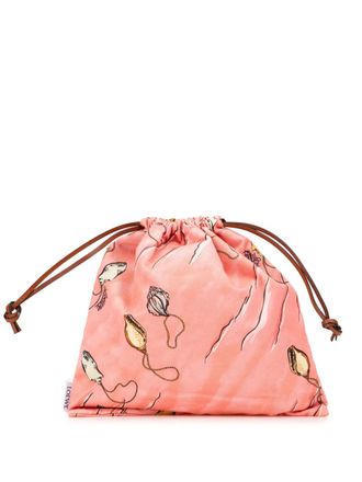 Loewe pochette Paulas Ibiza en toile imprimée à lien de resserrage (2010-2025) - Rose