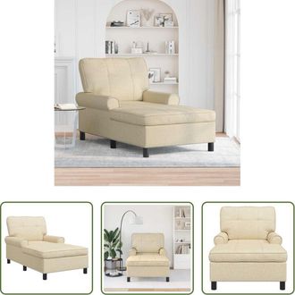 vidaXL Wohnzimmer - Lounge-Liege mit Kissen Creme 91 x 157 x 91 cm Stoff