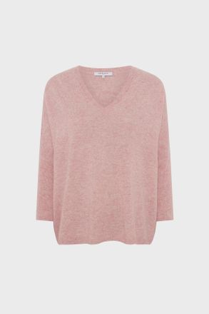 Gerard Darel Pull ample &agrave; col V en cachemire - LENAE - Rose