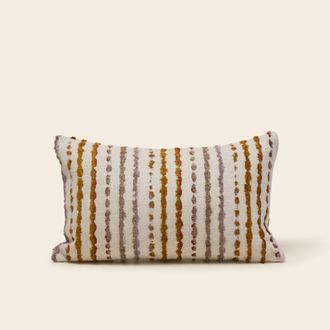 Madura Housse De Coussin Yarol Naturel et orang&eacute; - ORANGE