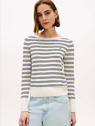 Tommy Hilfiger Pull en jersey &agrave; col bateau et boutons dor&eacute;s