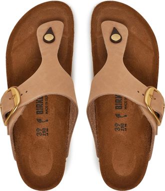 Birkenstock Zehentrenner Birkenstock Gizeh Big Buckle LENB 1024007 Beige