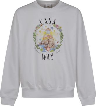 Casablanca Homme, Sweatshirts et sweats &agrave; capuche, Blanc, Taille: M Casa Way Crew Neck SweaT-shirt